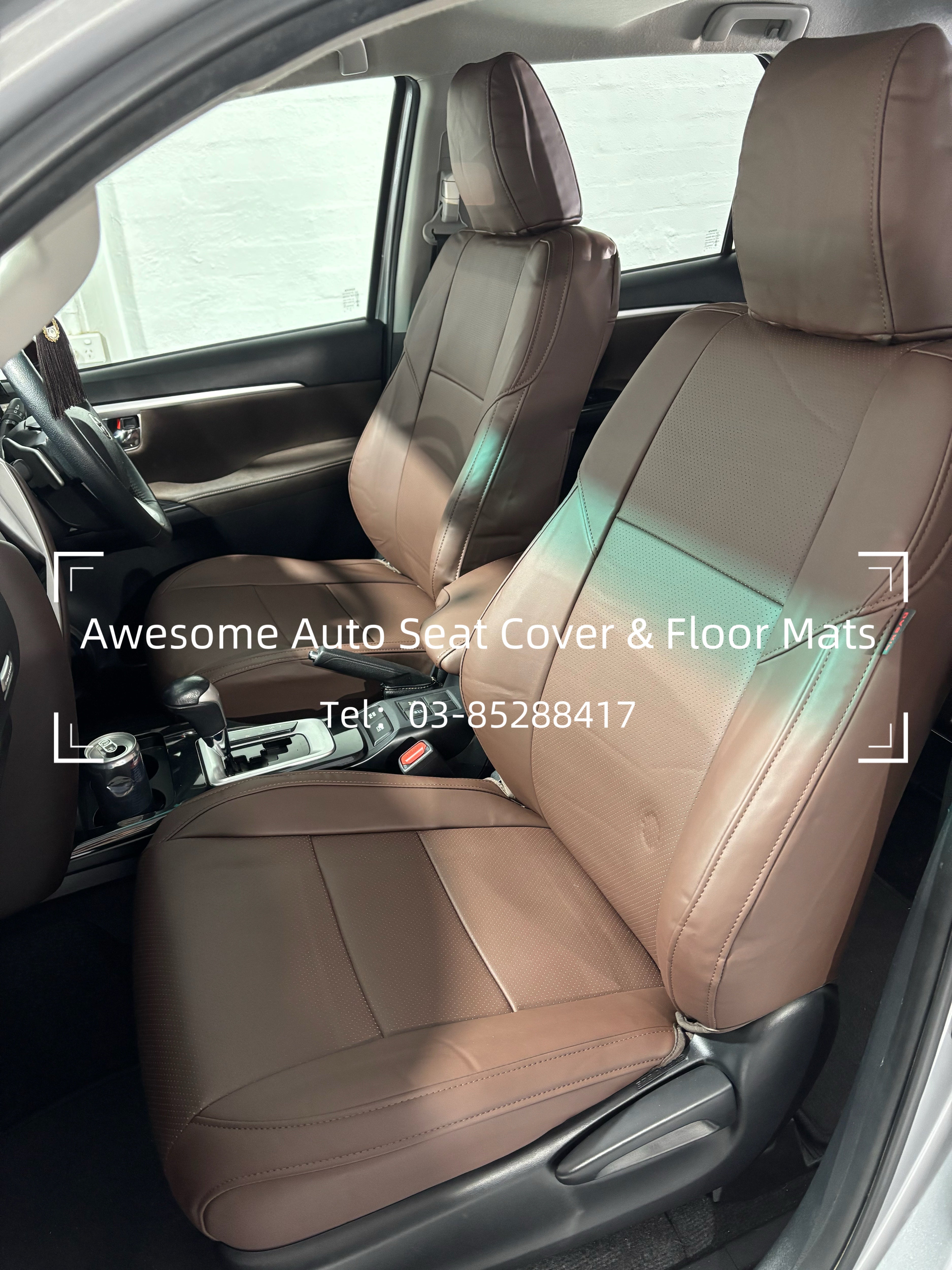 Custom Made Leather Seat Cover For Toyota Fortuner 7 Seater 2015-2025 ...